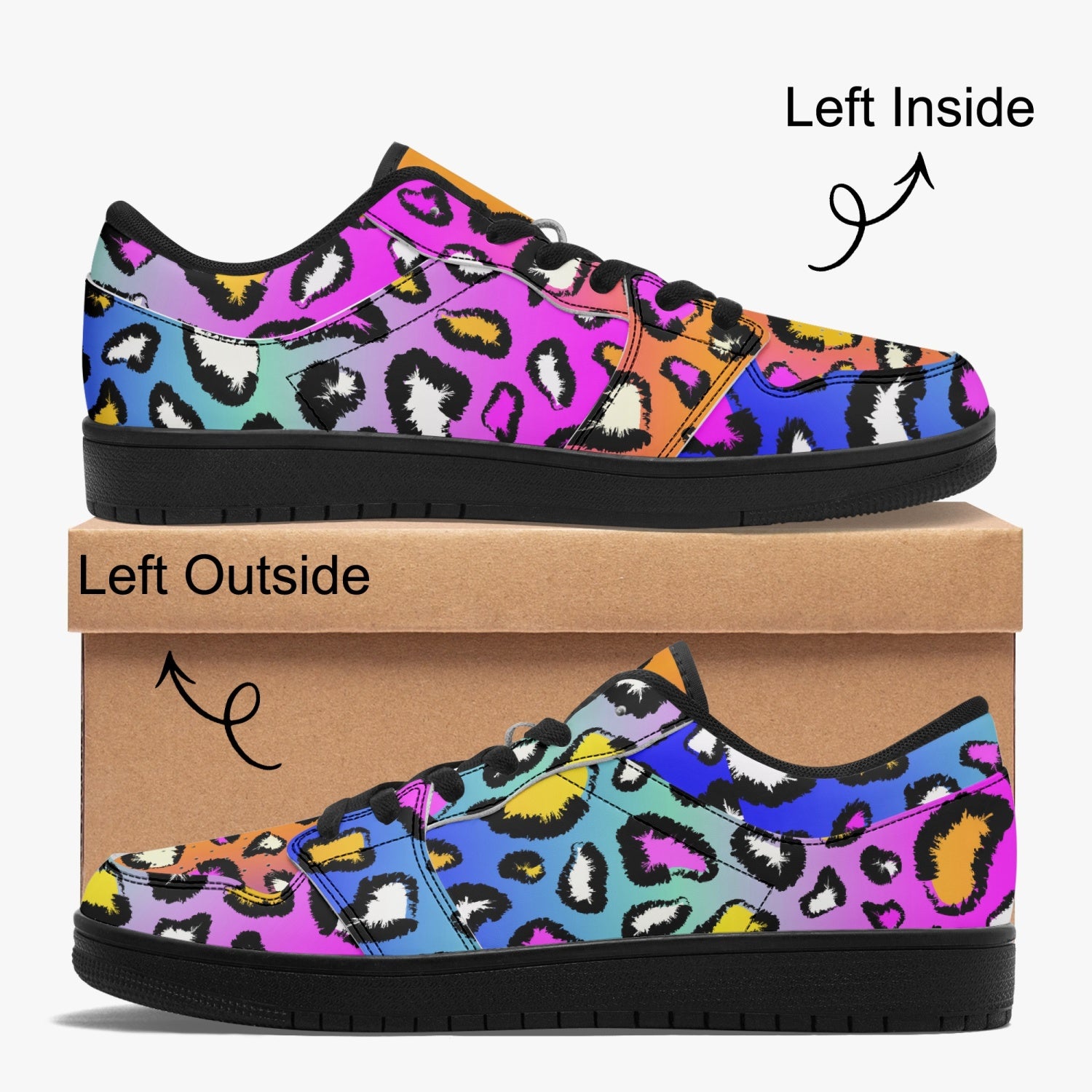 Color Pop Leopard Print Sneakers – Bold Street Style Shoes