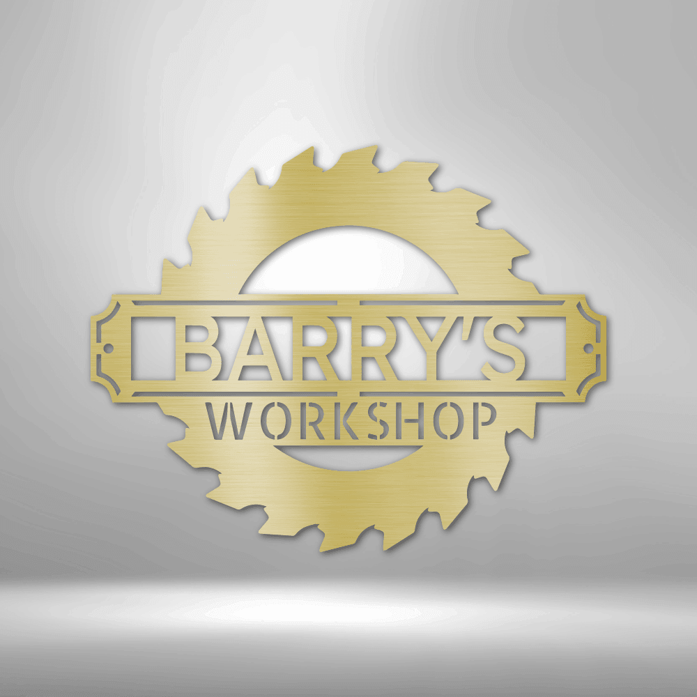 Steel Sawmill Monogram Sign - Personalized Workshop Decor